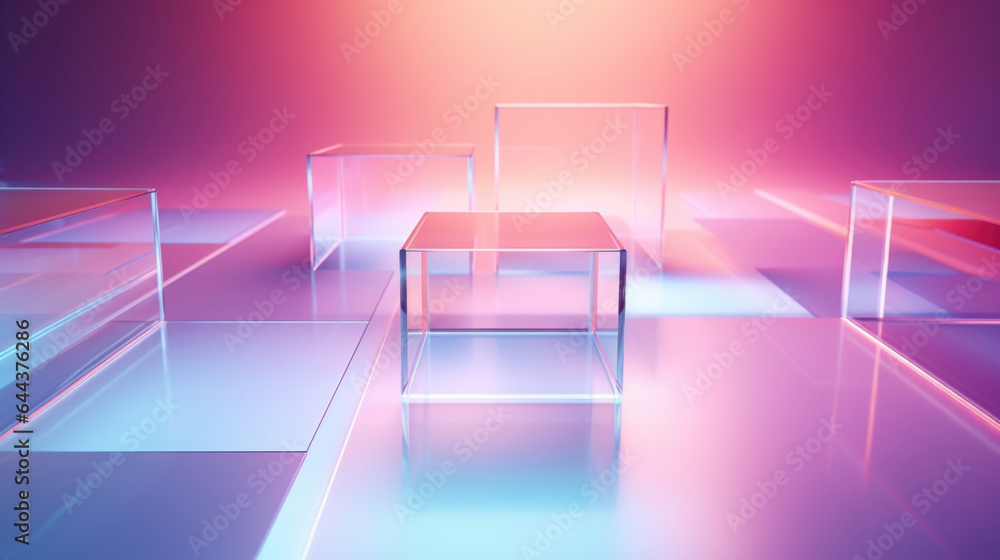 A minimalist, futuristicinspired background featuring a plexiglass ...