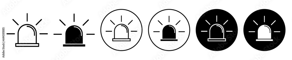 Gyrophare icon set. security alarm warning gyrophare vector symbol ...