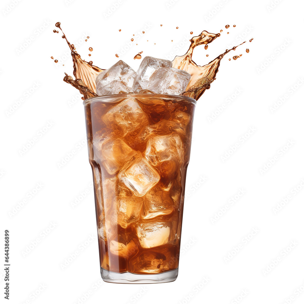 Iced coffee splash isolated on transparent background Remove png ...