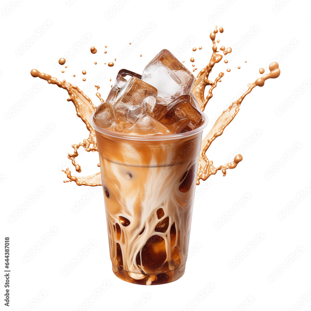 Iced coffee splash isolated on transparent background Remove png ...