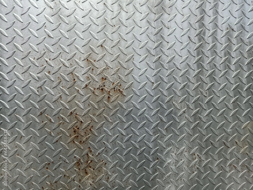 Metal plate texture materials with diamond pattern that used for floor ...