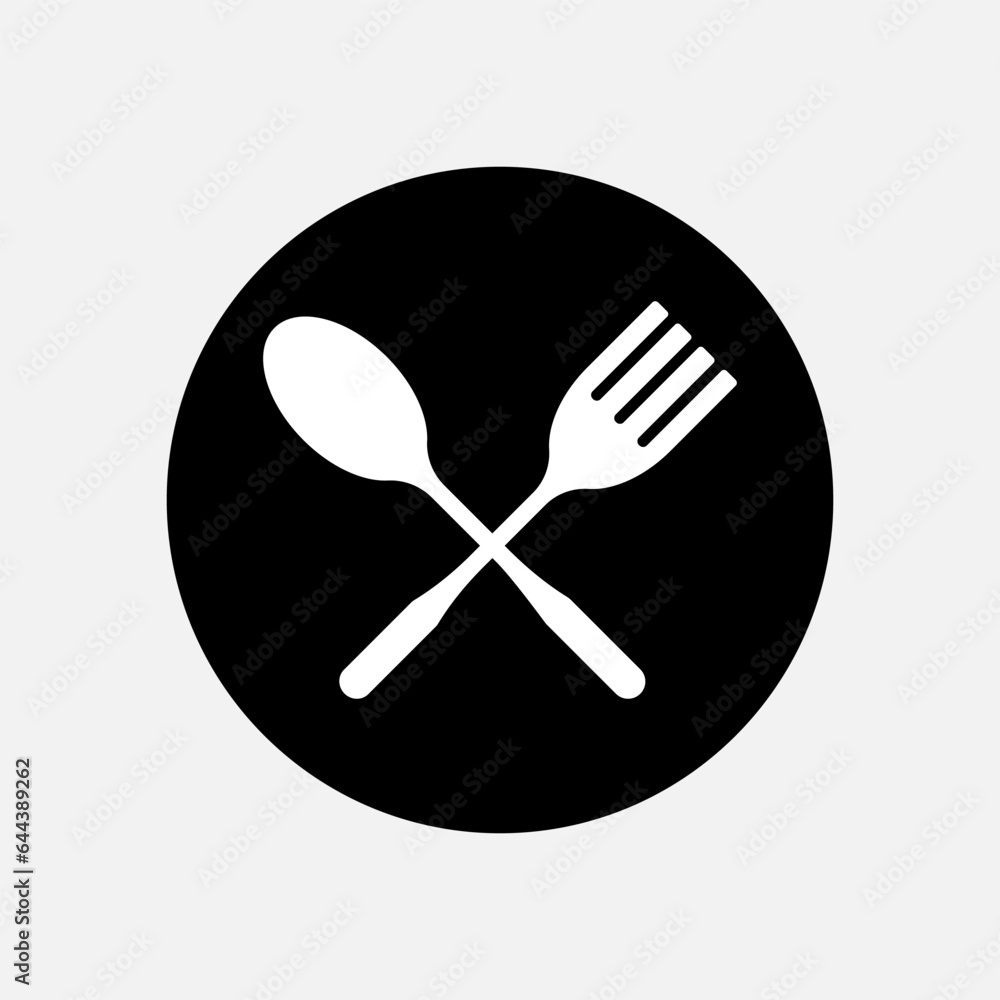 Spoon and Fork Icon. Restaurant, Canteen. Food Court, Culinary Center ...