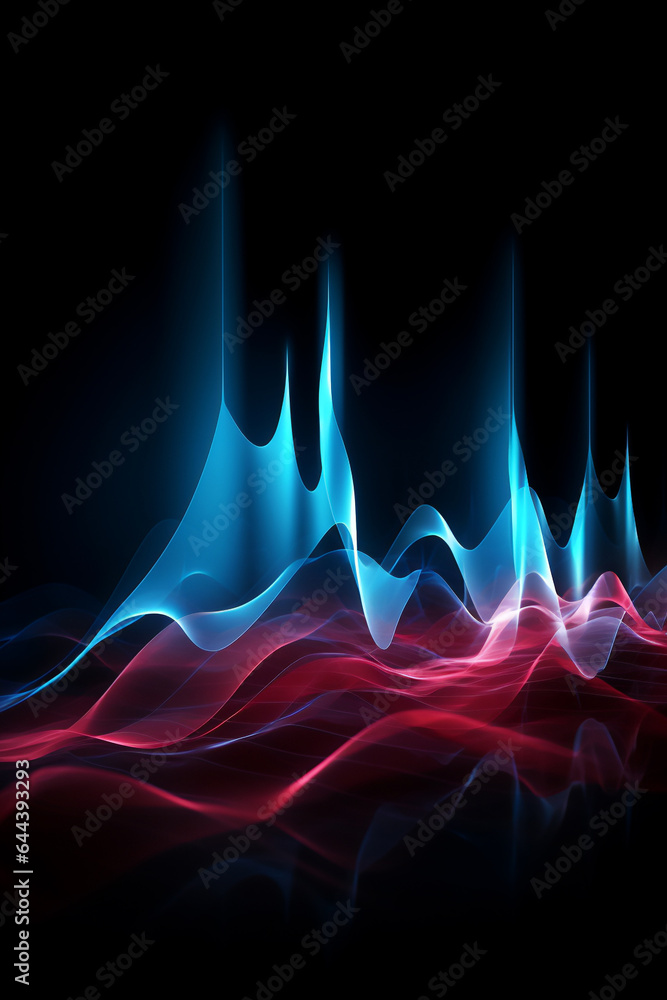 Audio soundwave scope signal as an abstract background depicting a ...