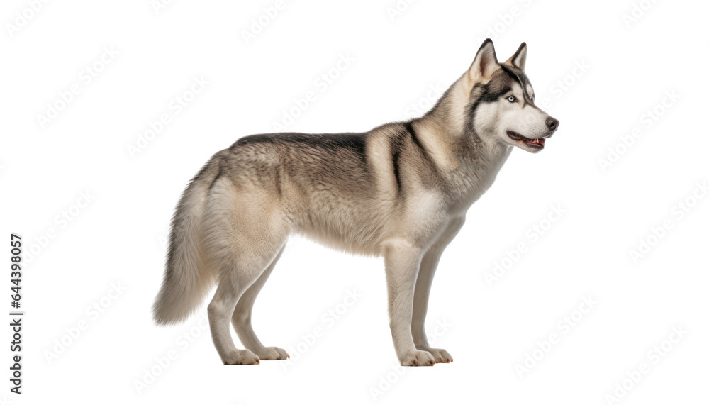 husky dog isolated on transparent background cutout Stock Illustration ...