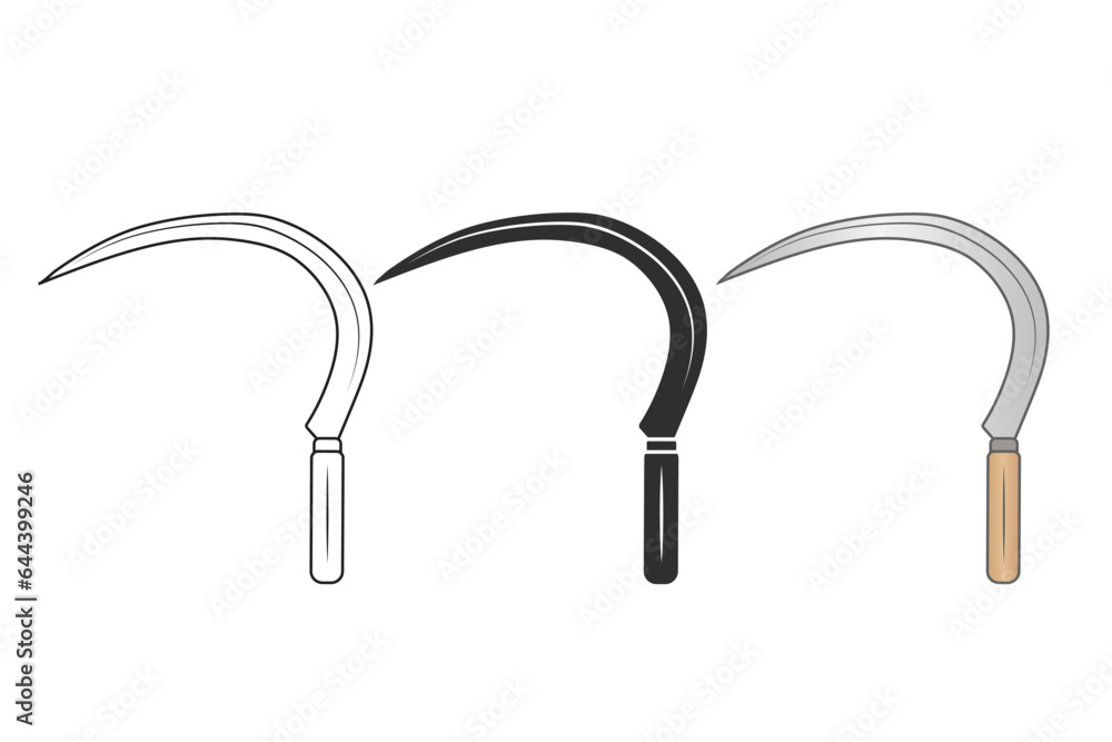 Sickle Vector, Sickle Clipart, Sickle Outline, Sickle Silhouette Vector ...
