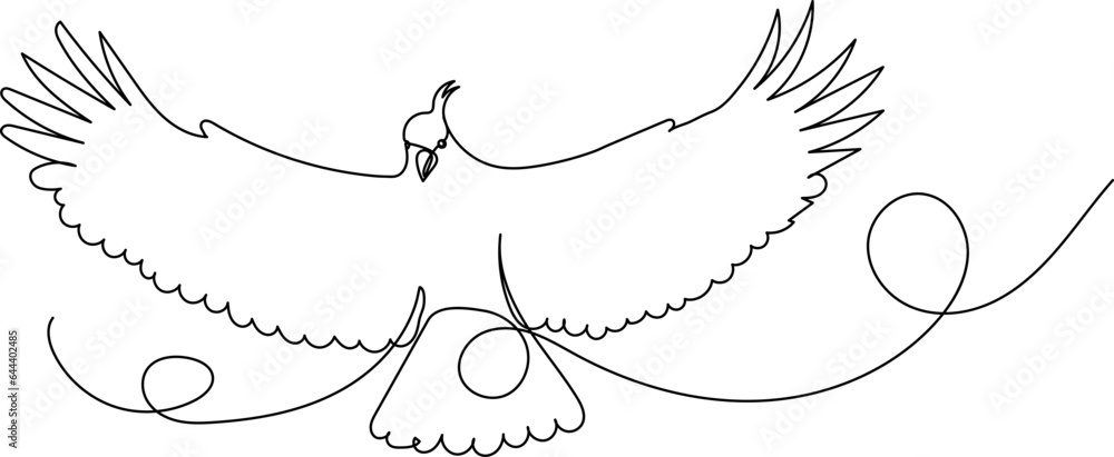 parrot flying continuous line drawing vector Stock Vector | Adobe Stock
