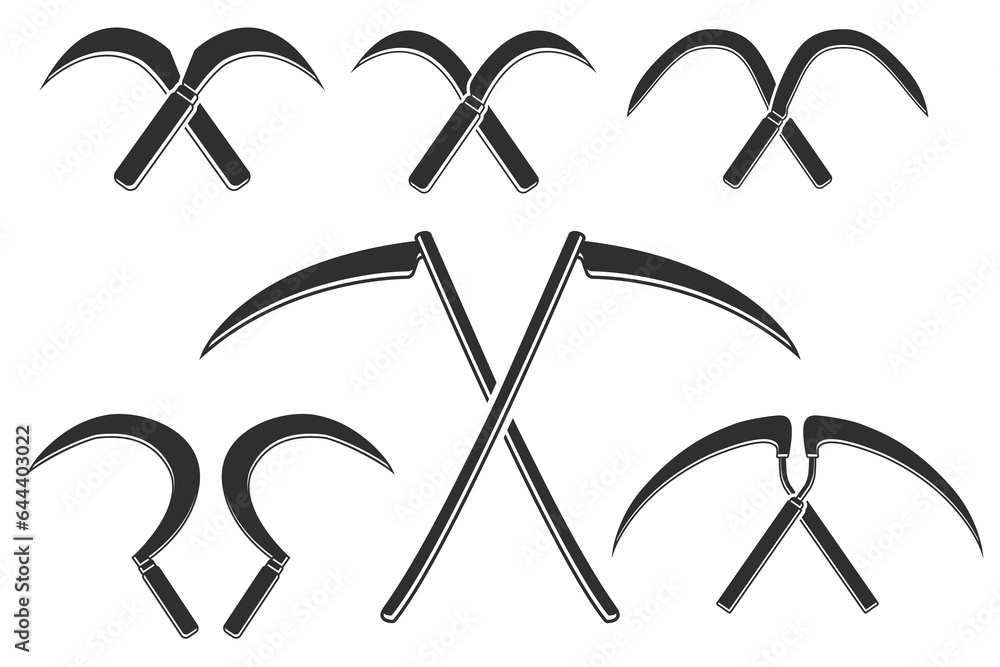 Cross Sickle silhouette Bundle, Sickle Vector Bundle, Cross Sickle ...