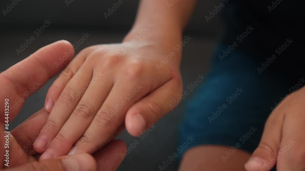 Close up rashes and ulcers on the palms of the child. Childhood ...