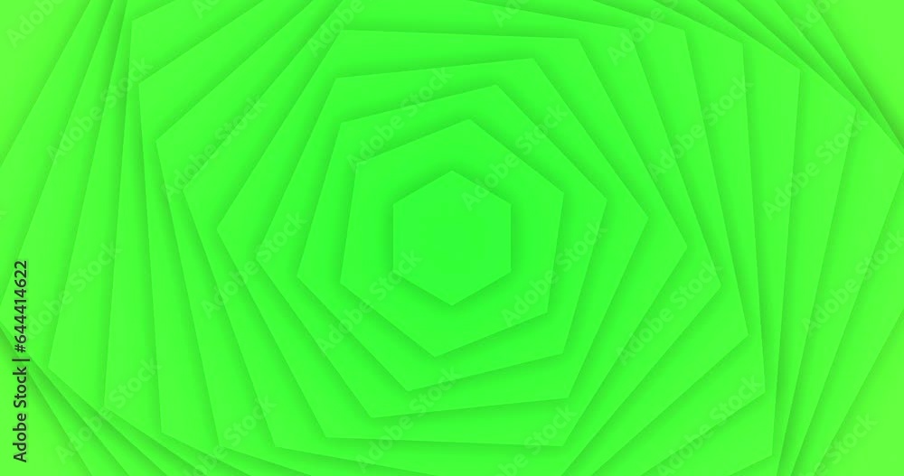 Abstract minimalistic flat animated rotating assorted hexagon shapes of ...