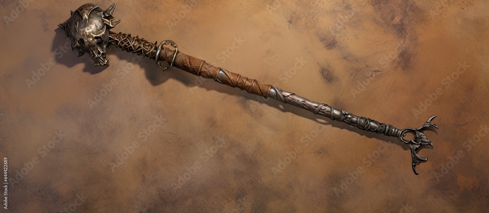 Medieval knights bludgeoning weapon old mace isolated pastel background ...