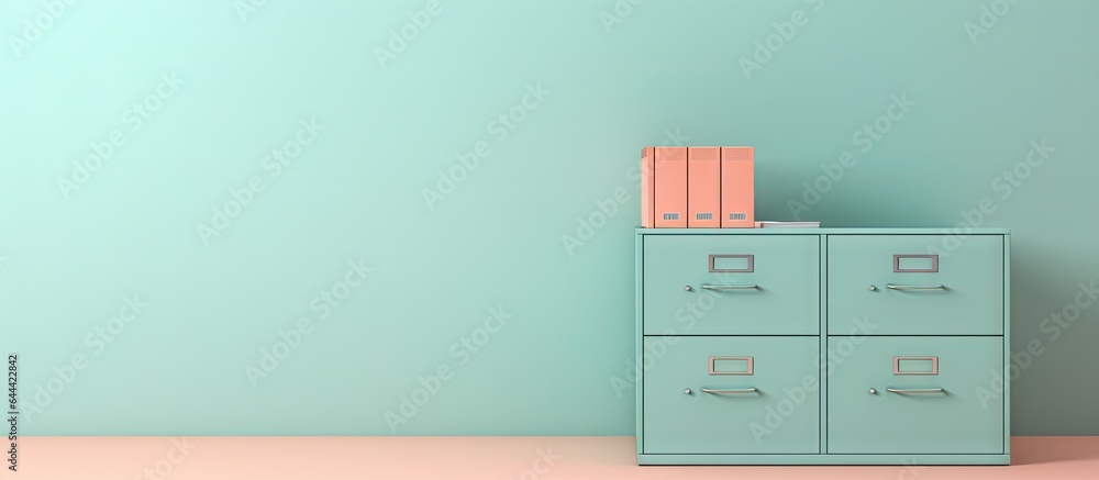 Office data storage concept with isolated pastel background Copy space ...