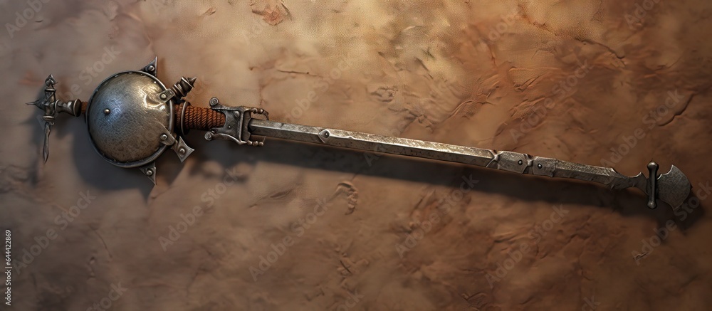 Medieval knights bludgeoning weapon old mace isolated pastel background ...