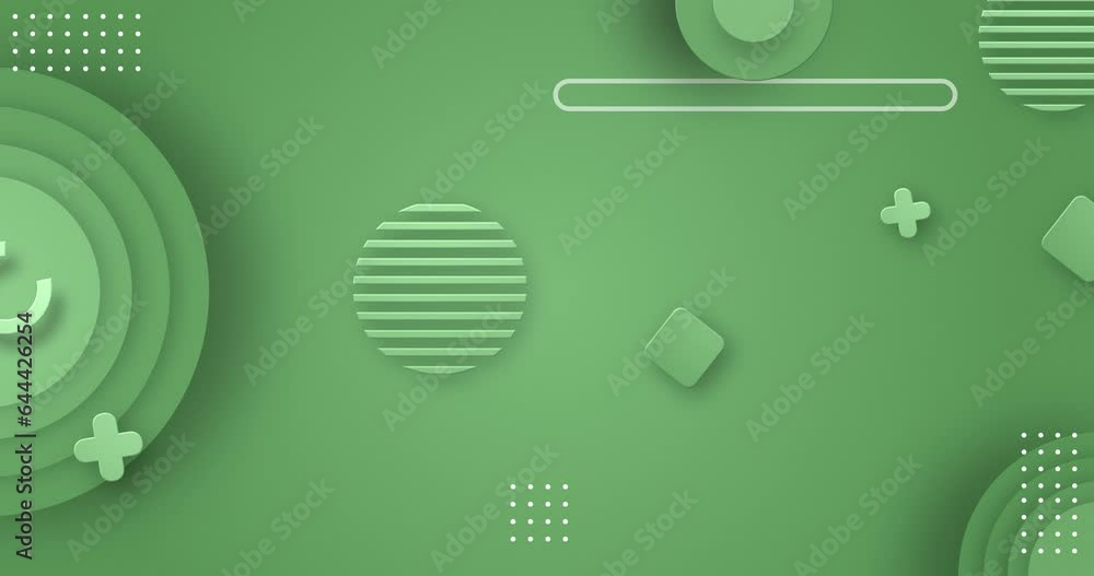 Green color geometrical shapes motion graphics background. Animated ...