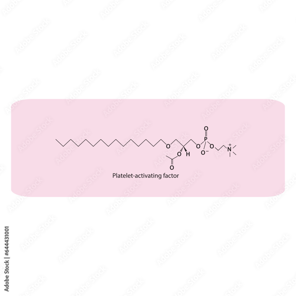 Structure of PAF (Platelet activating factor) biomolecule, skeletal ...