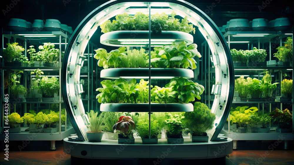 Vertical farming shelves rotating crops Stock Illustration | Adobe Stock