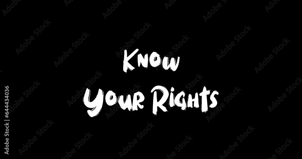 Know Your Rights Bold Text Typography Grunge Transition Animation on ...