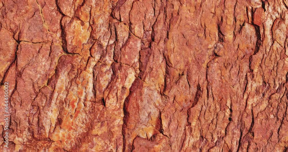 Red rough rock close up. Detail Surface of mountain material in USA ...