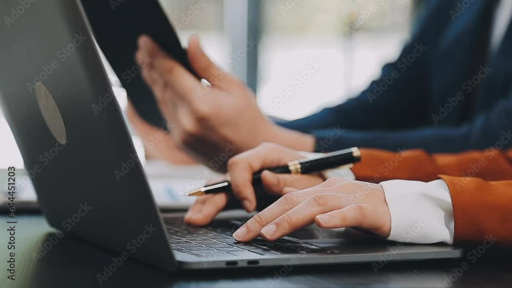 Team of business people working together in the meeting room office ...