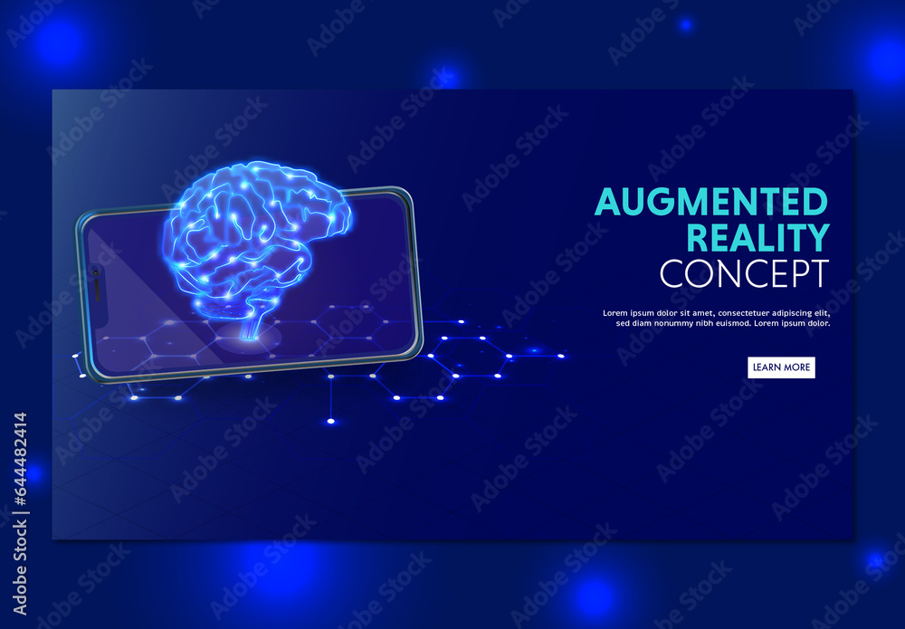 Augmented Reality (AR) Concept Based Landing Page With Digital Brain At ...
