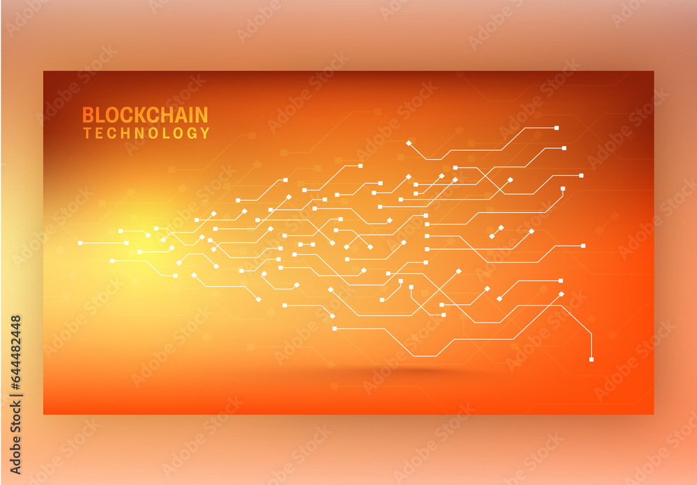 Blockchain Technology Concept Based Landing Page With Glowing Circuit ...