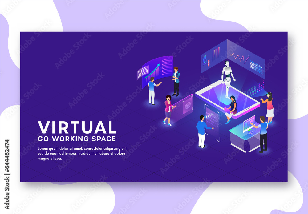 Virtual Co-Working Space Landing Page with Analysts Analysis Data ...
