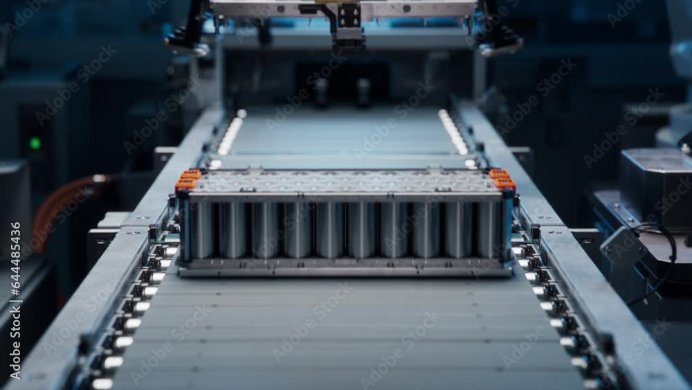 Electric Car Battery Pack Production Process. Battery Modules for ...