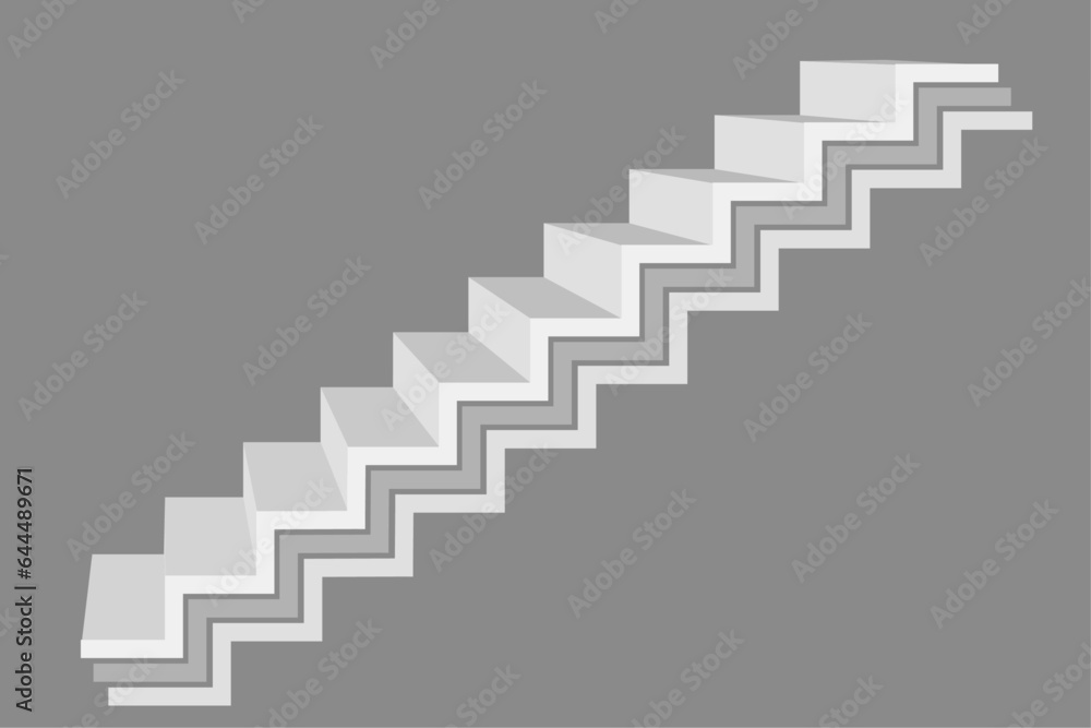 Ascending stairs abstract 3d illustration. Conceptual staircase vector ...
