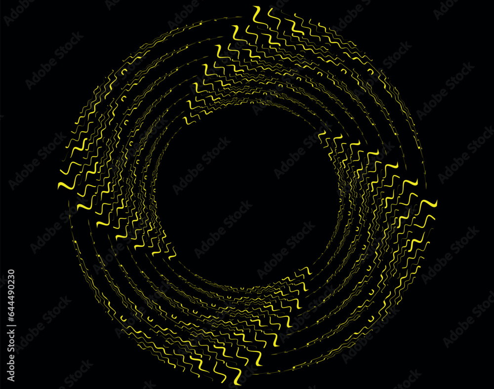 Yellow halftone dots in vortex form. Geometric art. Trendy design ...