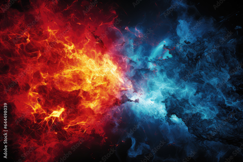 Opposed colors texture banner, abstract political election conflicts ...