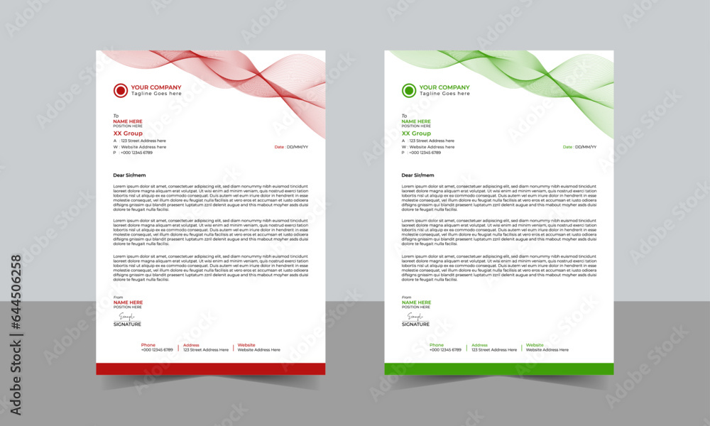 Abstract Letterhead Design Modern Business Letterhead Design Template ...