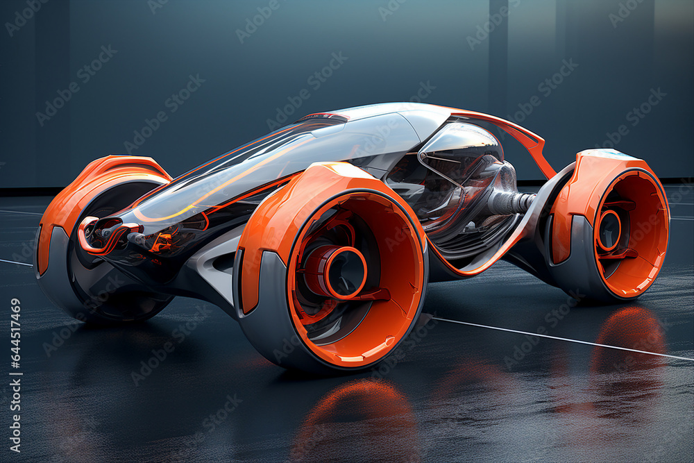 Picture of futuristic fast self-driving sport car made using generative ...