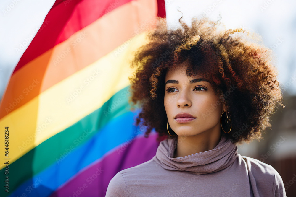 AI generative photography of young people rallying for lgbtq+ rights at ...