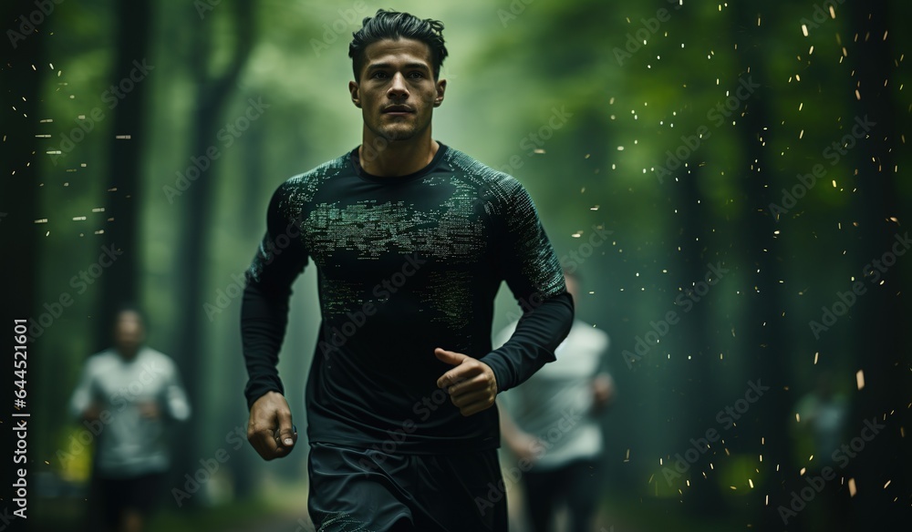 Athlete, male runner ready for sports exercise, athlete running on a ...