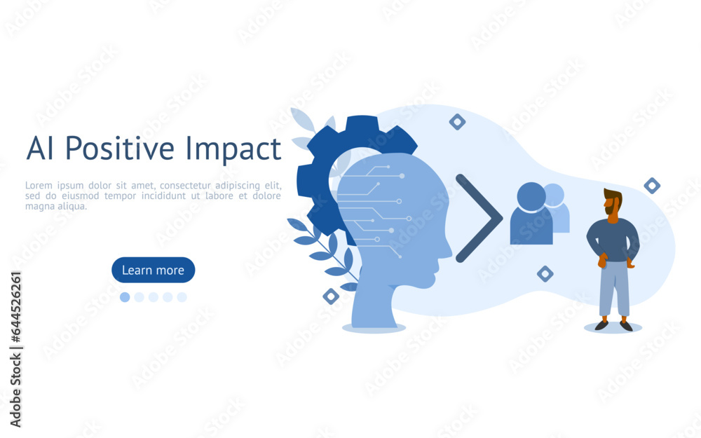 Vetor de AI Impacts illustration. characters are looking at efficient ... Vetor de AI Impacts illustration. characters are looking at efficient ...