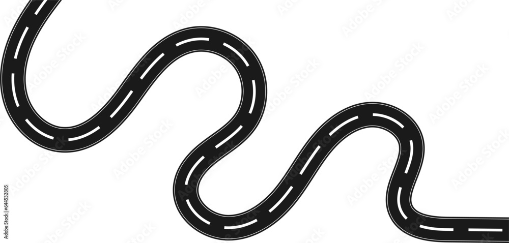 Top view on a curved highway road map. Roadmap diagram, Vector ...