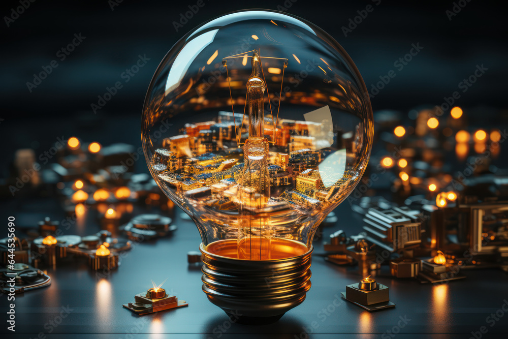 Puzzle of Creativity. Puzzle pieces coming together to form a lightbulb ...