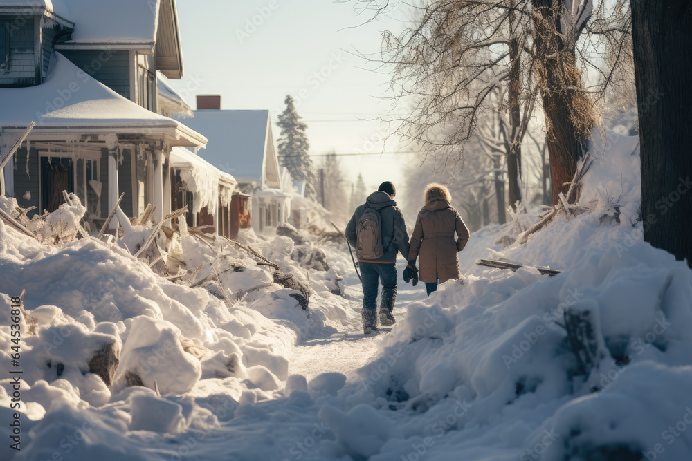 A person captures the heartwarming scene of neighbors helping each ...