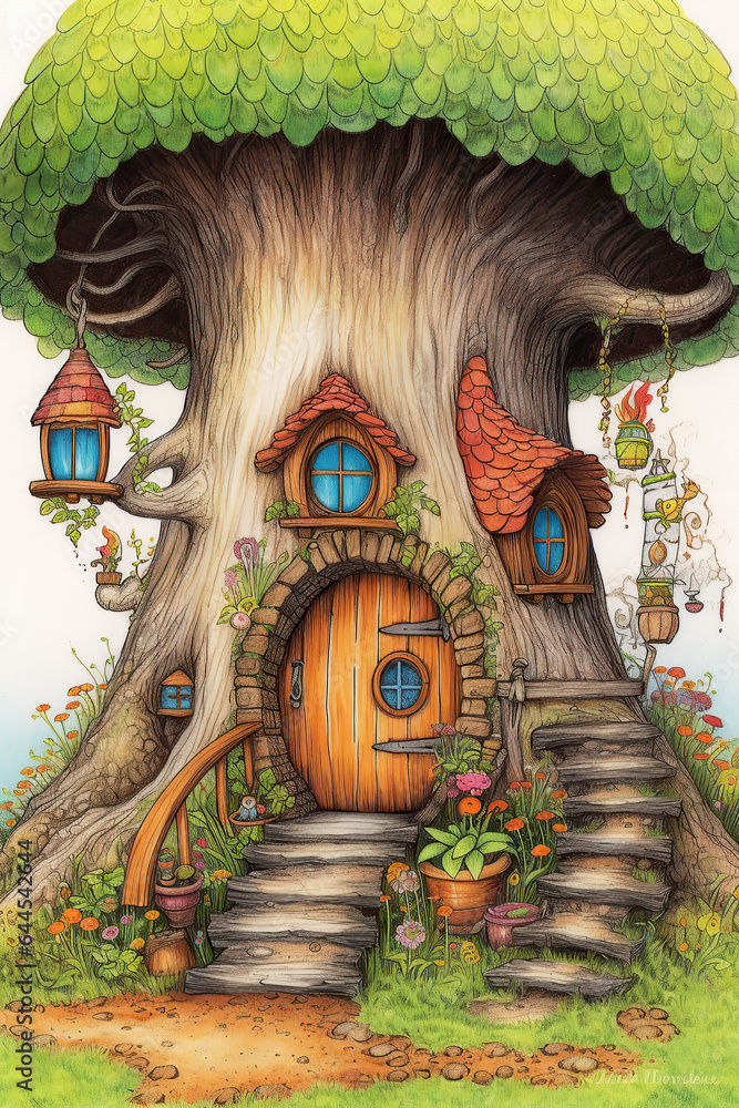 Fairy house, fairytale house, Fairy home, Elf House, Elf Home, small ...
