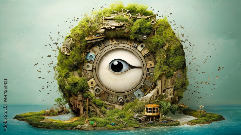 Recycling Symbol Incorporated into a Creative Artwork Made Entirely ...