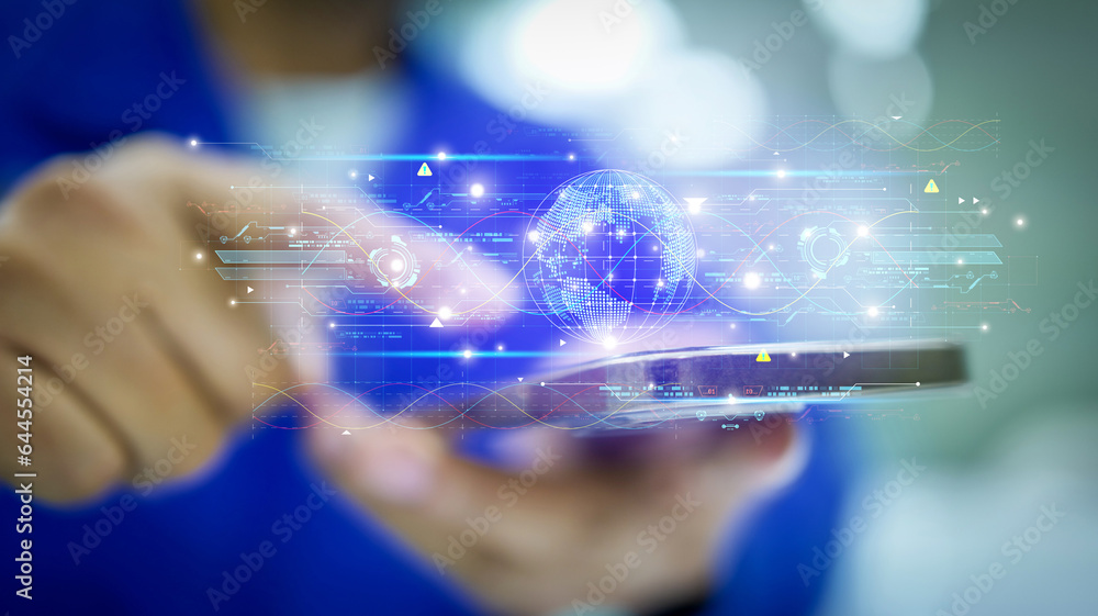 Engineers monitor electrical energy usage using a mobile phone app and ...