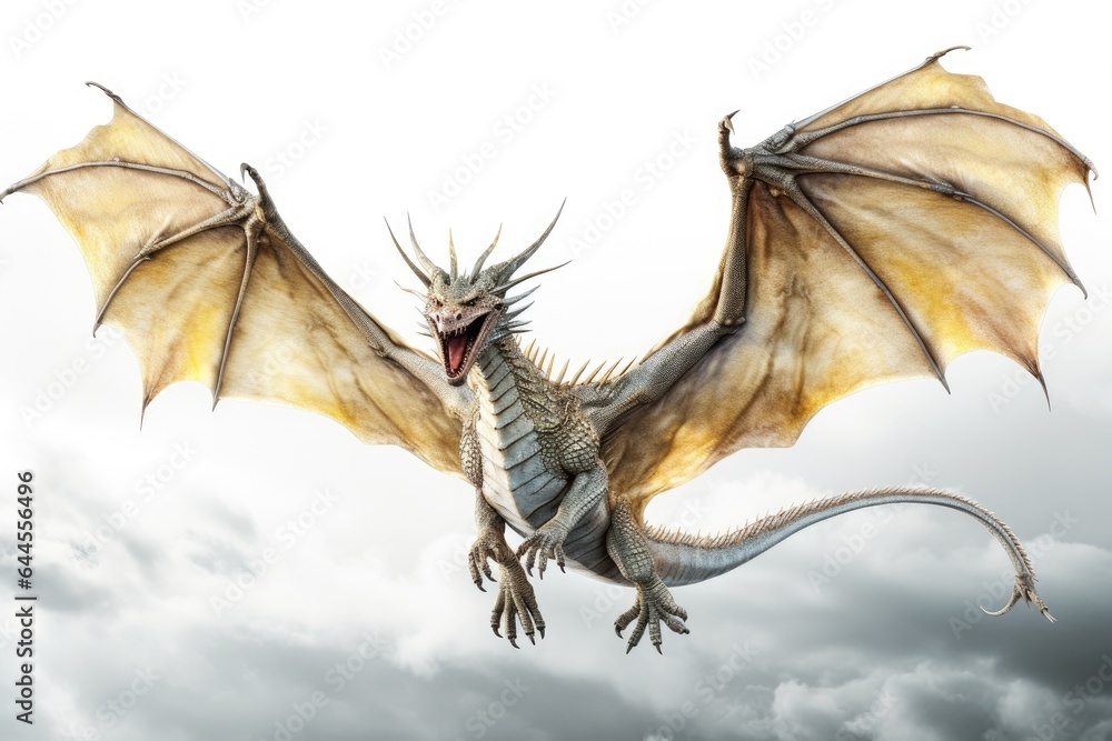 Illustration of a flying dragon cartoon on white background inspired by ...