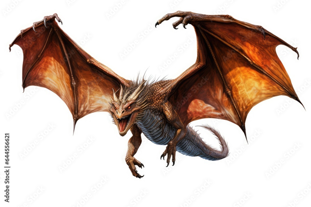 Illustration of a flying dragon cartoon on white background inspired by ...