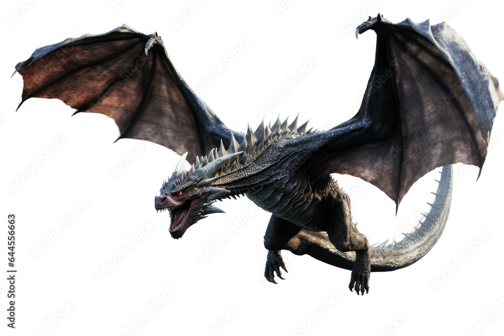 Illustration of a flying dragon cartoon on white background inspired by ...