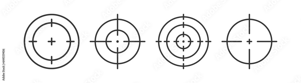 Sniper crosshair icon. Target signs. Aim symbol. Focus on cross scope ...