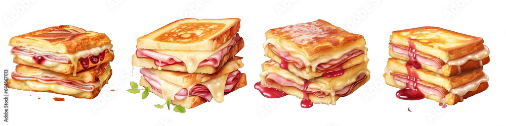 Monte Cristo Sandwich clipart collection, vector, icons isolated on ...