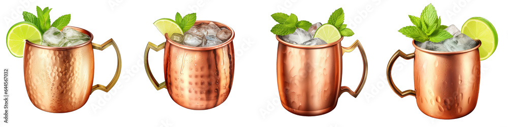 Moscow Mule cocktail clipart collection, vector, icons isolated on ...