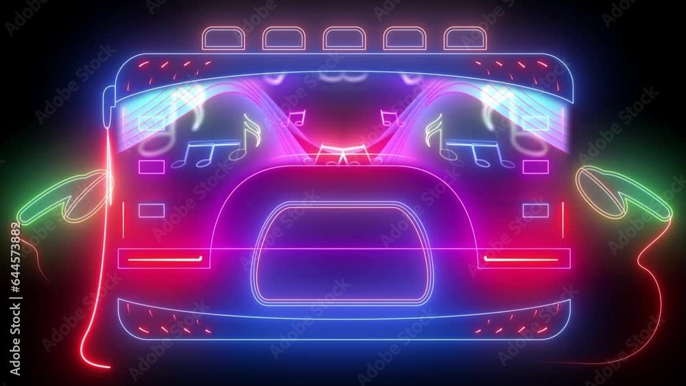 old school walkman music cassette player which is shown with neon ...