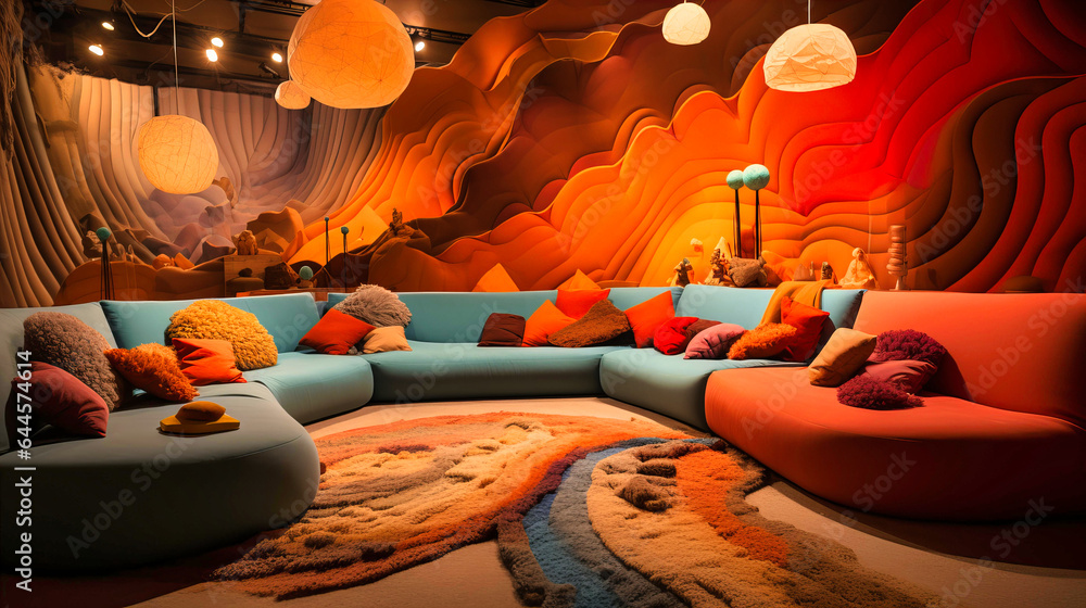 Multi-sensory room with tactile wall textures Stock Illustration ...