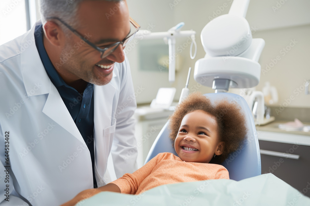 Male doctor examining african afro-american child boy patient in ...