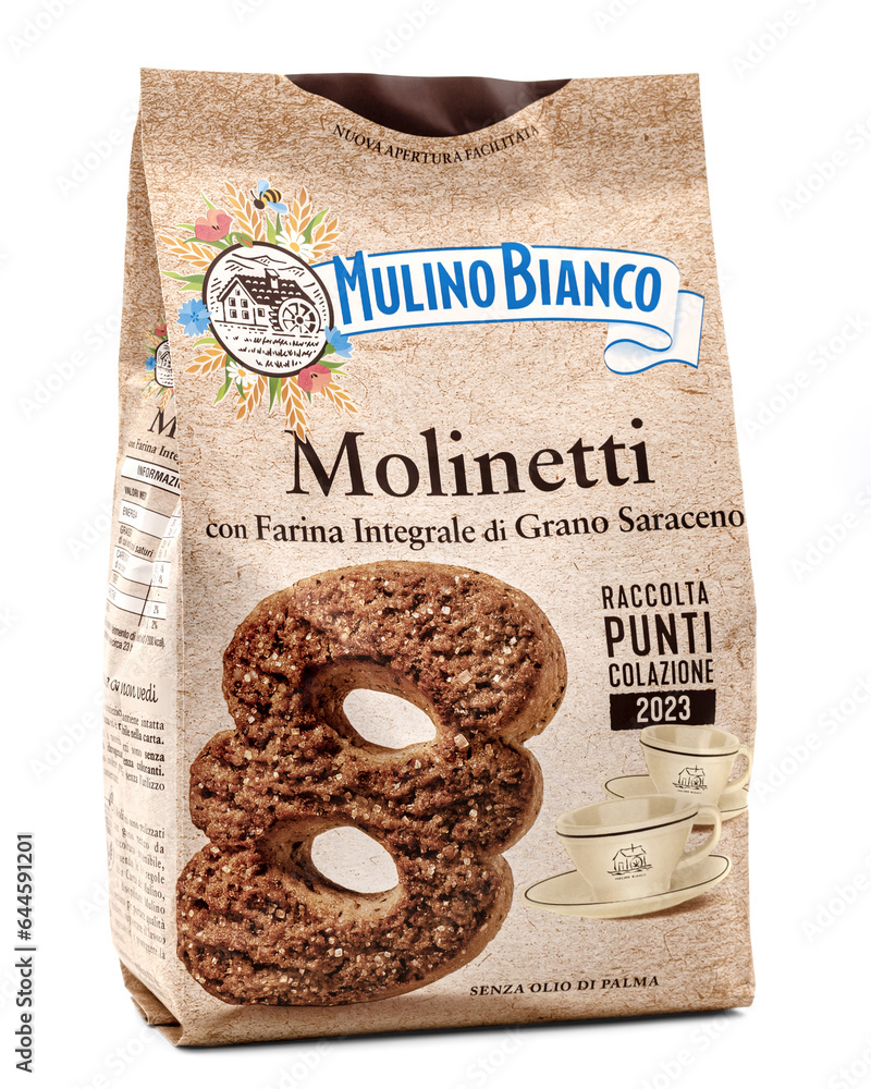 Barilla Mulino Bianco Molinetti,packet of wholemeal buckwheat biscuits ...
